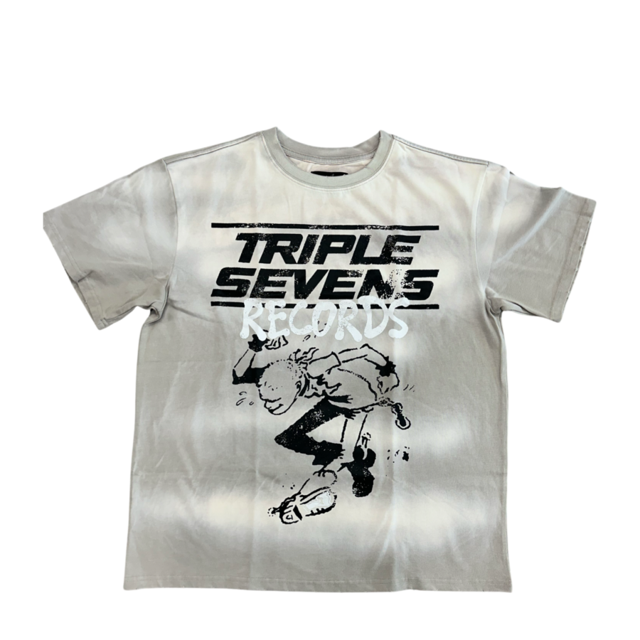 Triple Sevens Records Light Grey Tee – Luxemia