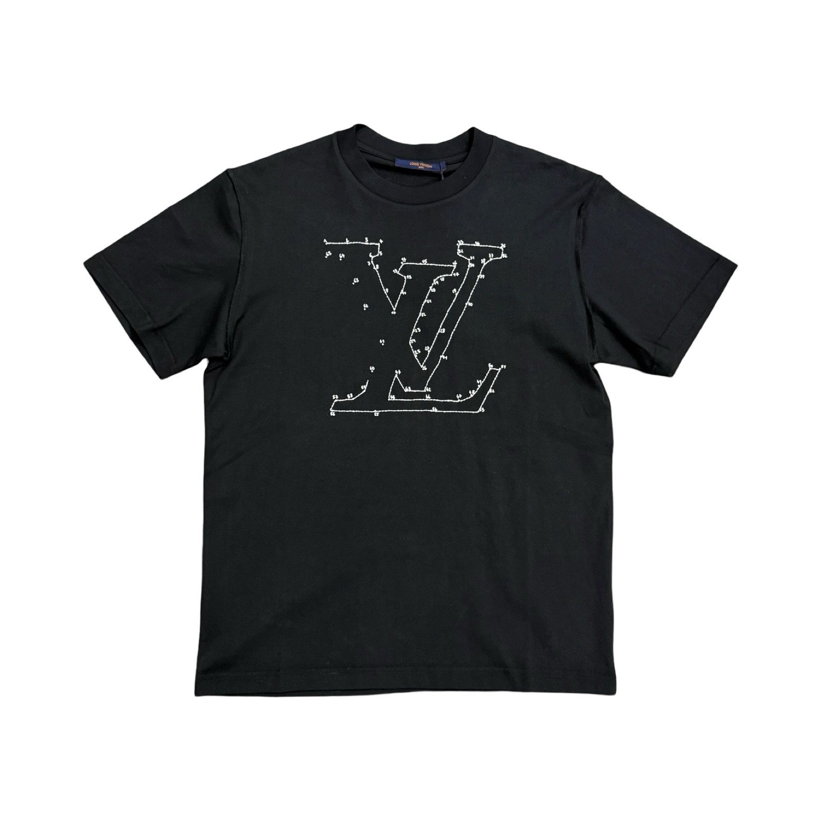 Louis Vuitton Black & White LV Stitch Logo Tee – Luxemia